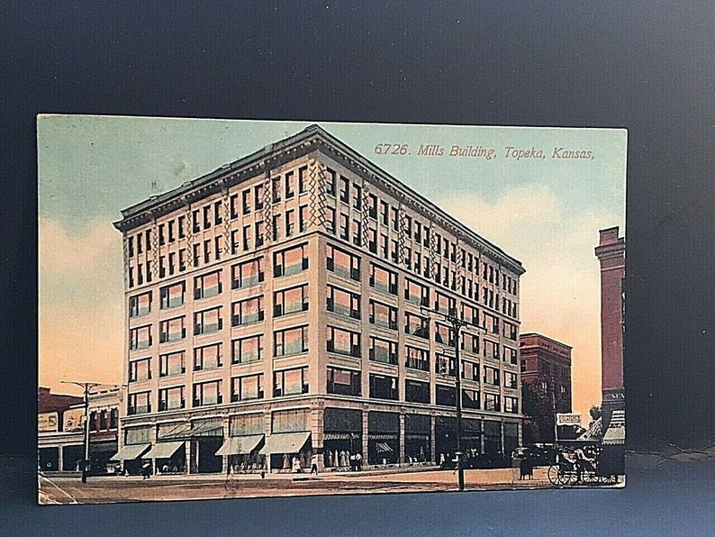 Postcard Antique View of Mills Building, Topeka, KS. U2 - Etsy