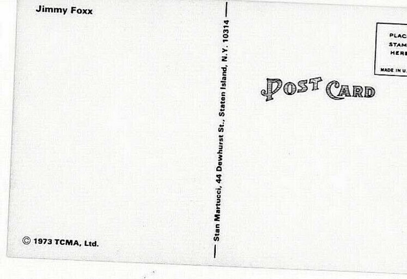 Postcard Baseball Hall of Fame Great Jimmy Foxx . R9 - Etsy