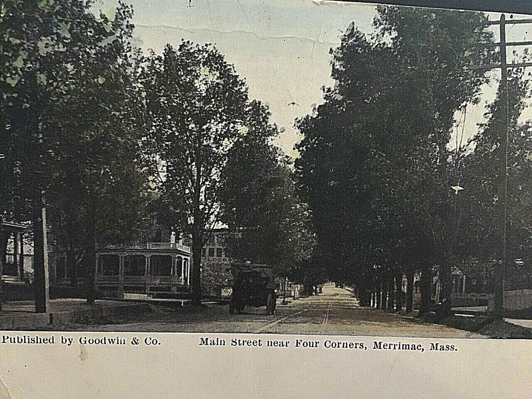 Postcard Main Street Near Four Corners , Merrimac, MA U3 - Etsy