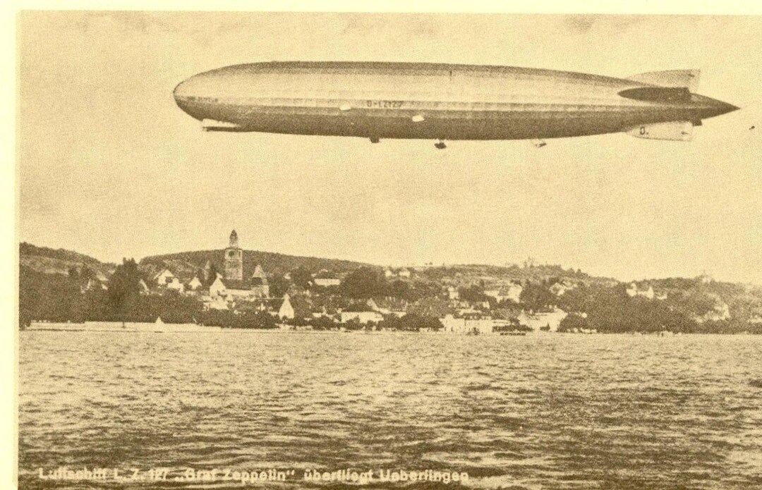Postcard Early View of Graf Zeppelin in Flight, Germany. K2 - Etsy