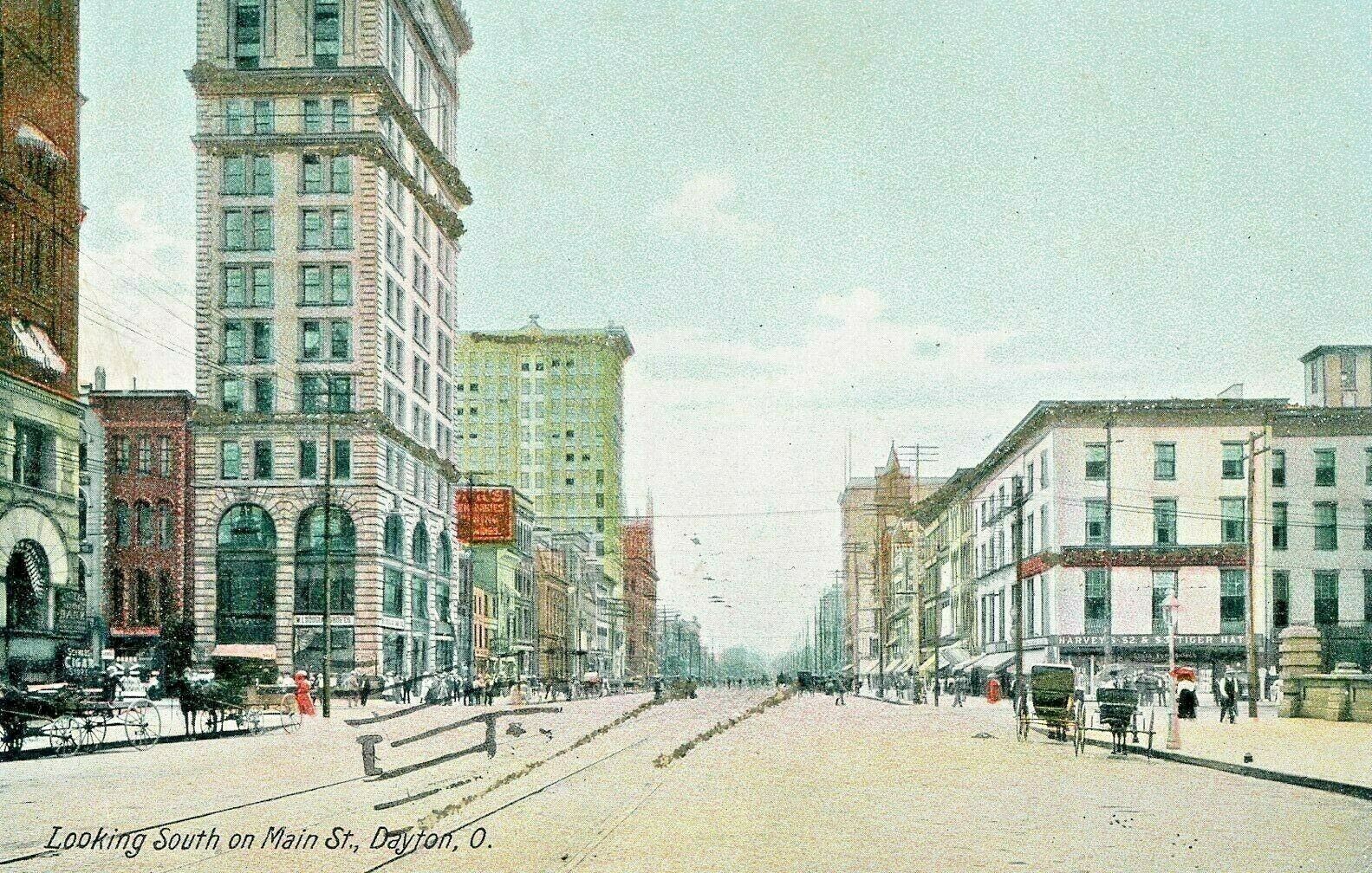 Postcard Antique View of Main Street Looking South, Dayton,oh. T9 - Etsy