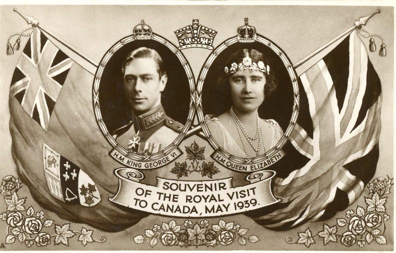 Postcard RPPC View of King George & Queen Elizabeth, Canada 1939. Z4 - Etsy