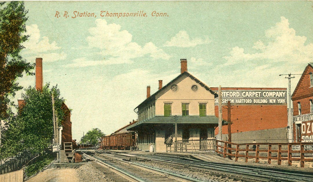 Postcard Early View of Railroad Station in Thompsonville, CT. Z4 - Etsy