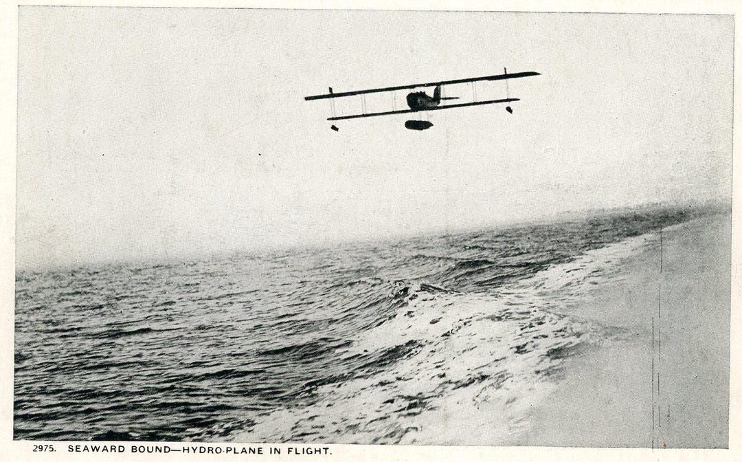 Postcard Early View of a Hydro Plane in Flight and Seaward Bound. Z8 - Etsy