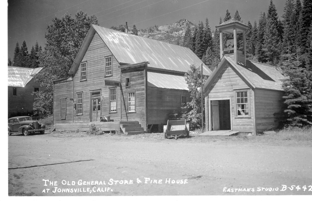 Postcard RPPC View of General Store & Fire House, Johnsonville, CA. Z1 ...