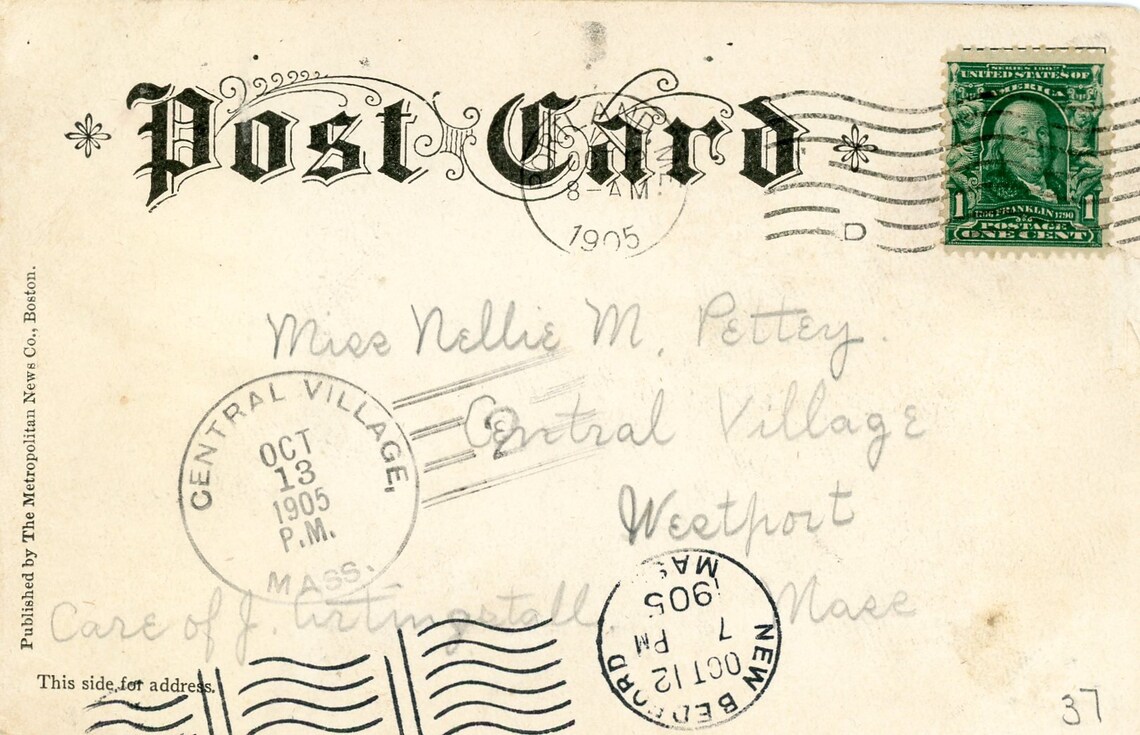 Postcard Antique Street View in Westbrook, MA. Z1 - Etsy