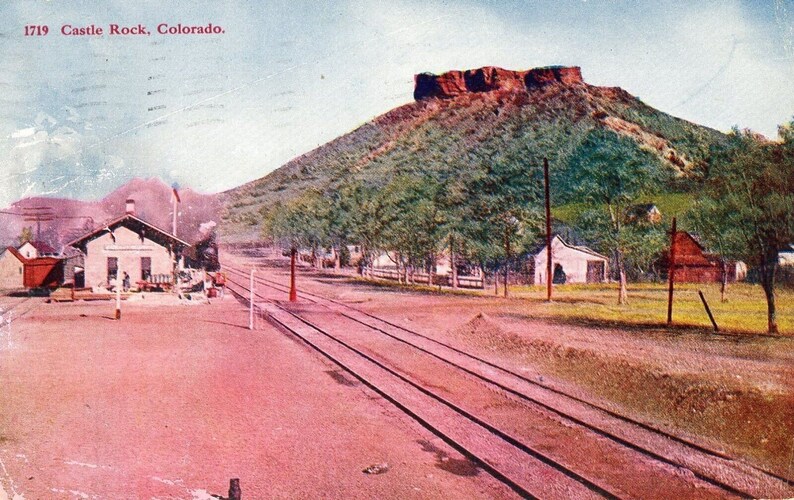 Postcard Early View Railroad Depot in Castle Rock, CO. S6 - Etsy