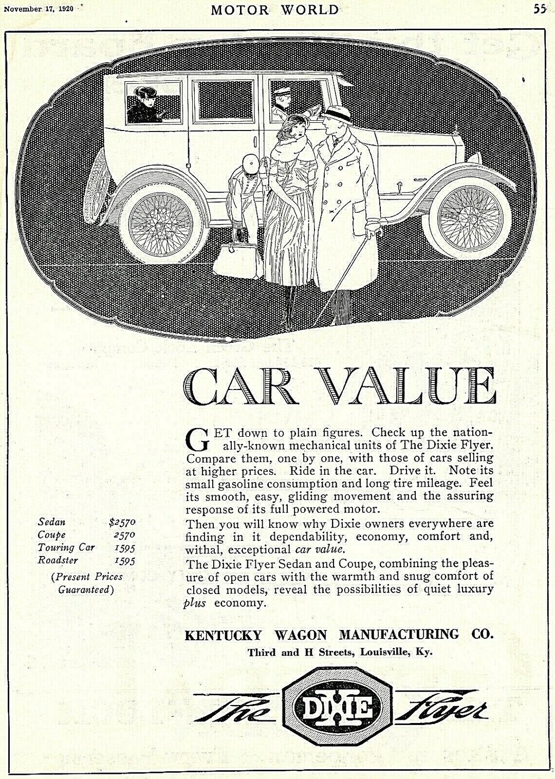 Vintage Ad Print the Dixie Flyer Automobile , Kentucky Wagon Mfg, Co ...