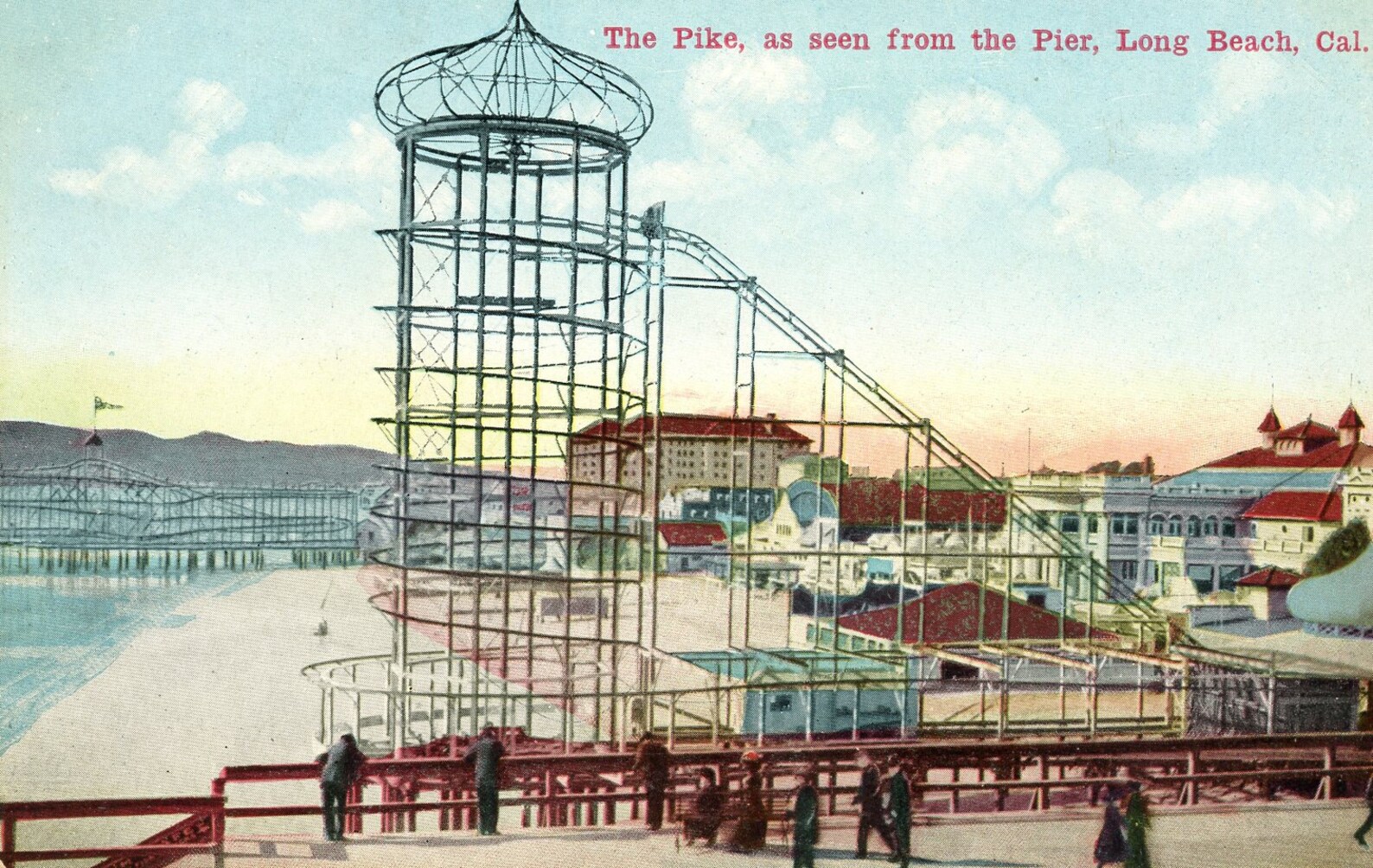 Postcard Early View of the Pike, From Pier, Long Beach, CA. Z1 - Etsy