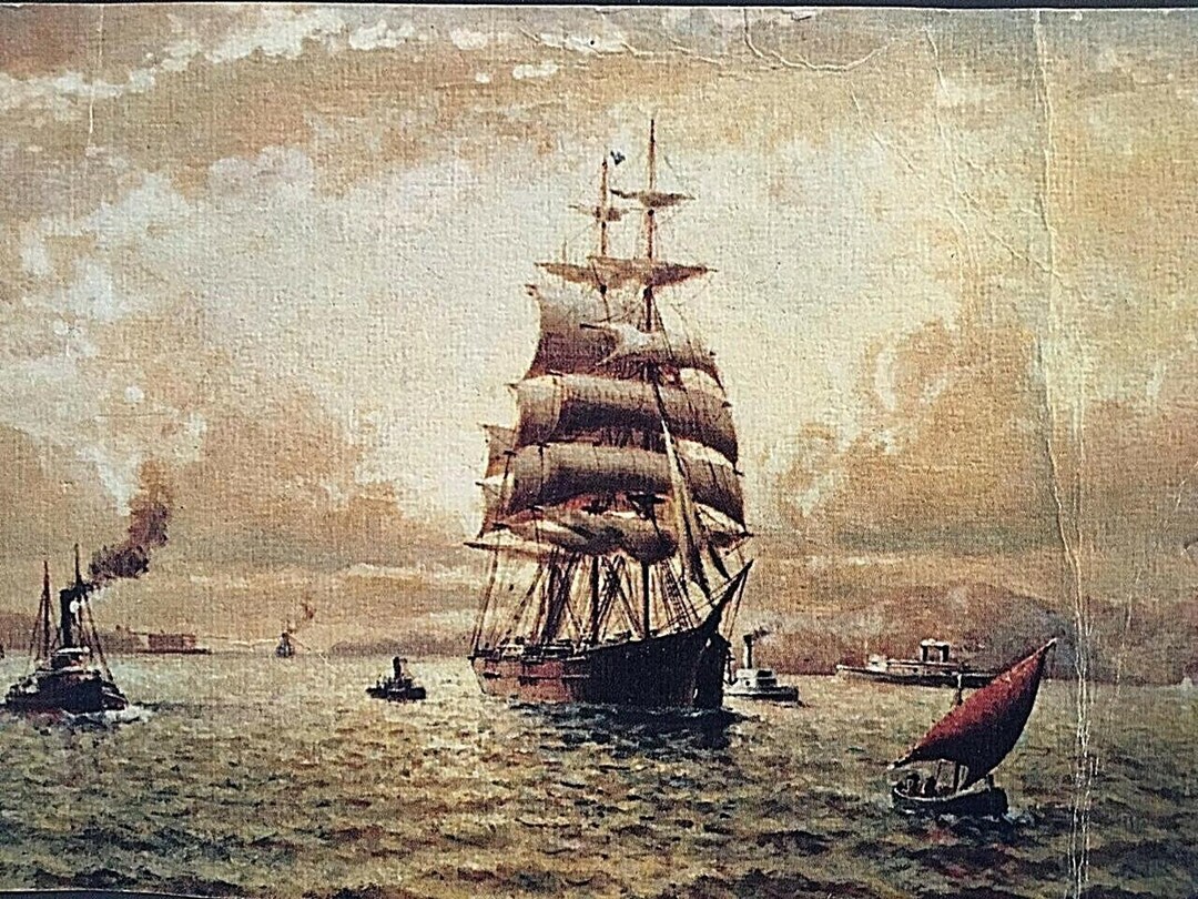Postcard "american Clipper Ship", Reproduction of Ols Ship Painting, CA ...
