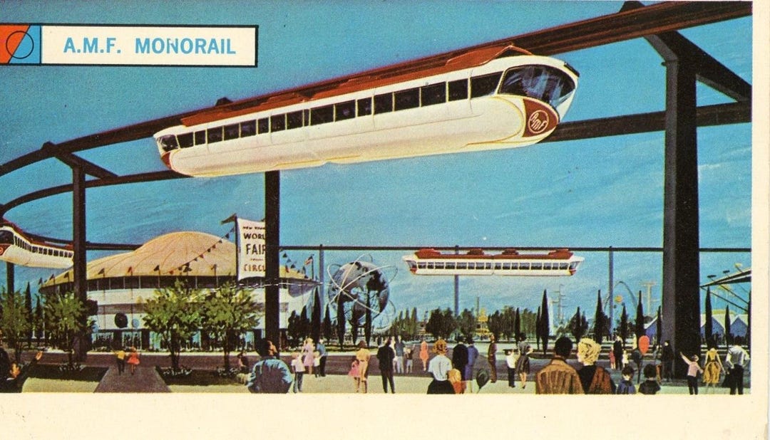 Postcard Early View of A.M.F. Monorail, New York World Fair, NY. K5 - Etsy