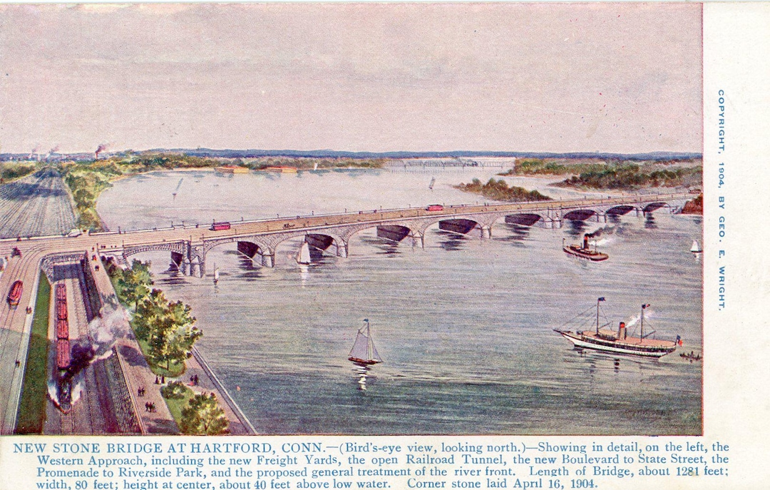 Postcard Early View of Stone Bridge in Hartford, CT. A4 - Etsy
