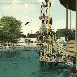 Postcard Early View of Riverside Bathing Beach, Indianapolis, IN. Z1 - Etsy