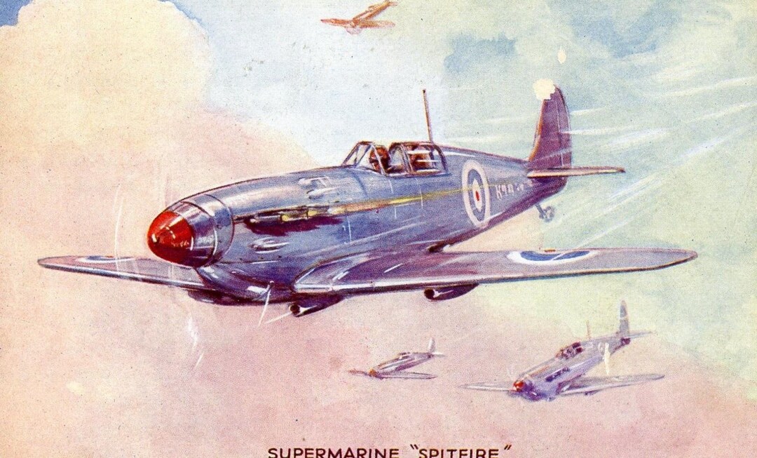 Postcard Early View of Supermarine "spitfire" British Fighter Plane. L3 ...