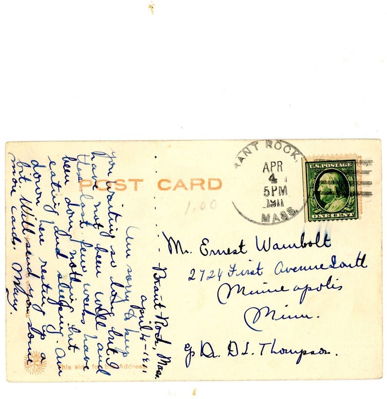 Postcard Antique View of Burial Plot of the Webster Family, Marshfield ...