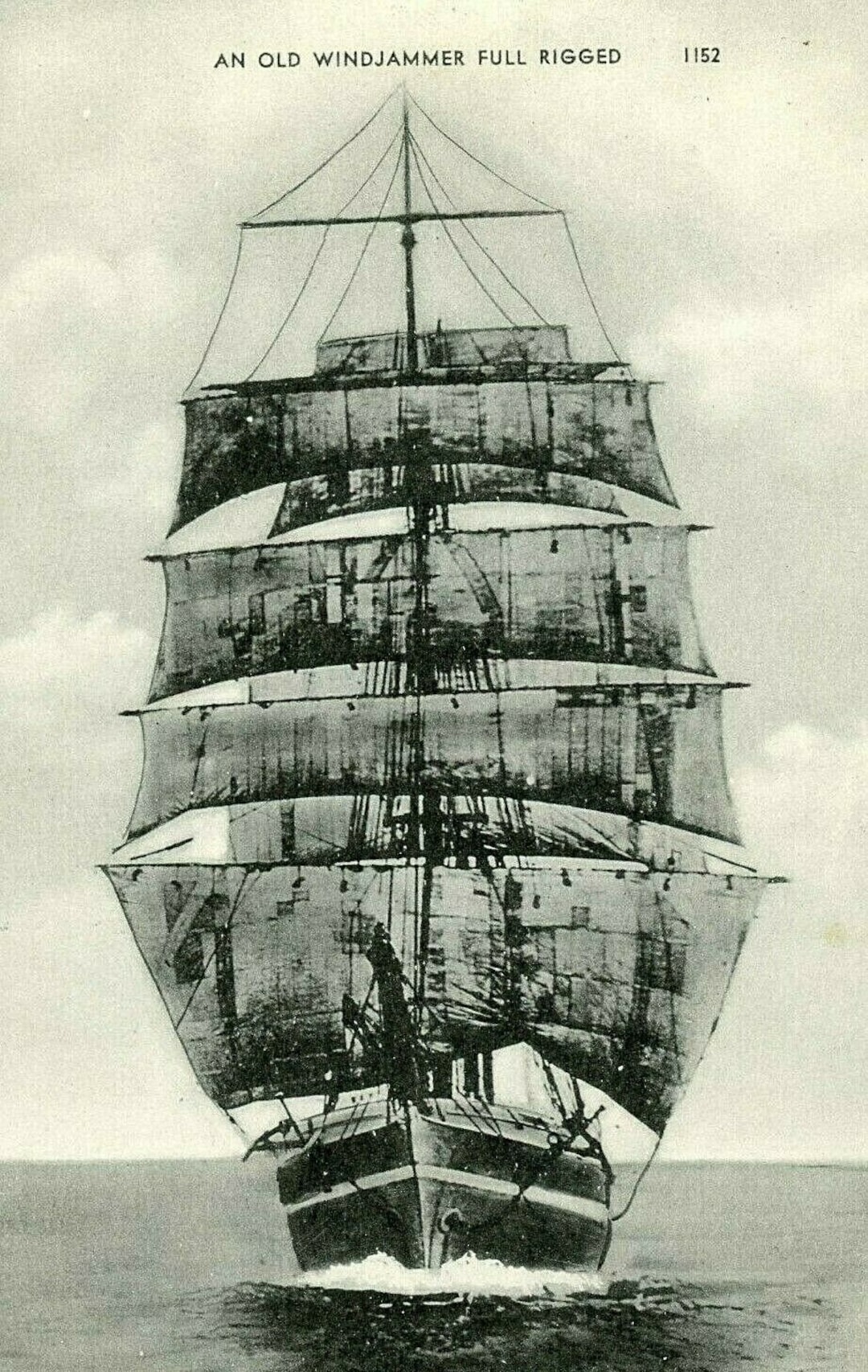 Postcard Early View of Old Windjammer Ship, Fully Rigged. P2 - Etsy