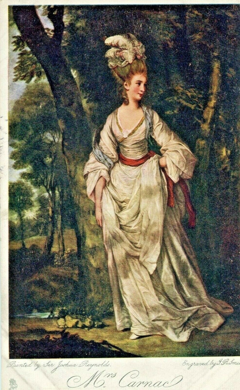 Postcard Antique Reprint of Portrait of Mrs. Carnac by Artist Joshua ...