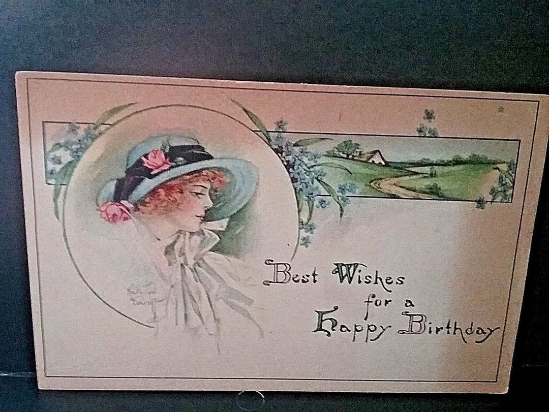 Postcard Early 1900s Birthday Greeting - Artist Signed - Etsy
