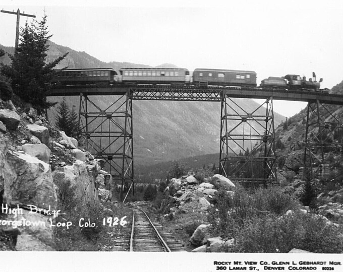Postcard RPPC View of Train on High Bridge, Georgetown Loop, Denver, CO ...