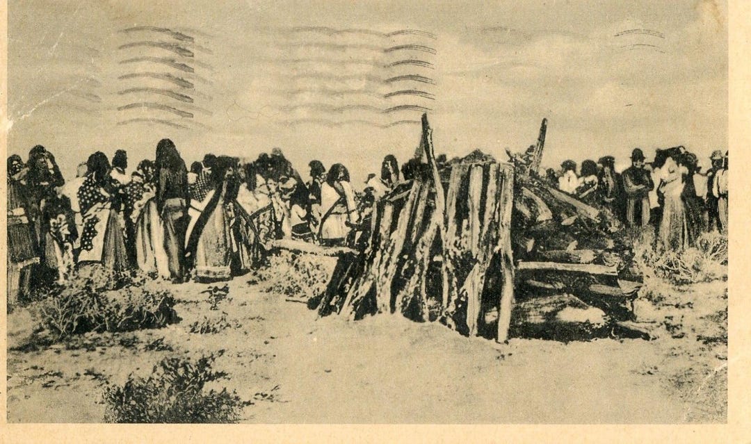 Postcard Early View of Mohave Native American Funeral , Near Kingman ...