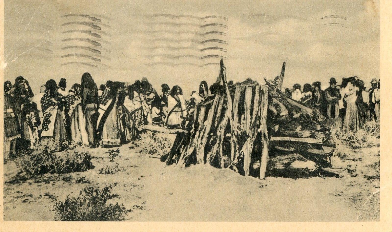 Postcard Early View of Mohave Native American Funeral , Near Kingman ...