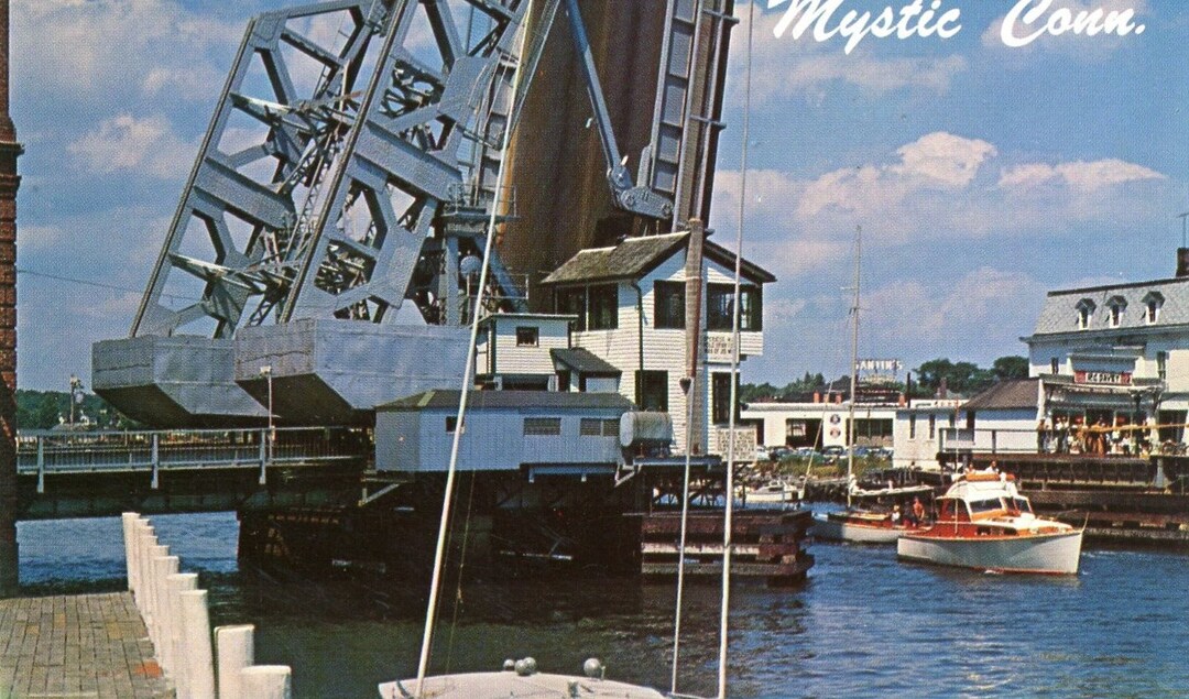 Postcard Early View of Drawbridge Over Mystic River, Mystic, CT. L1 - Etsy