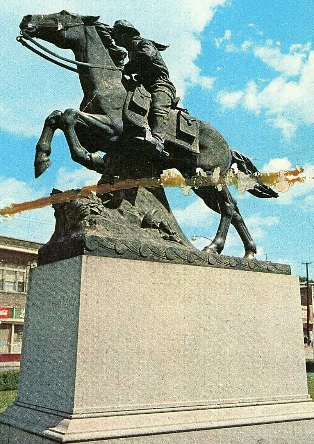 Postcard Pony Express Memorial Statue in St. Joseph, MO. P4 - Etsy