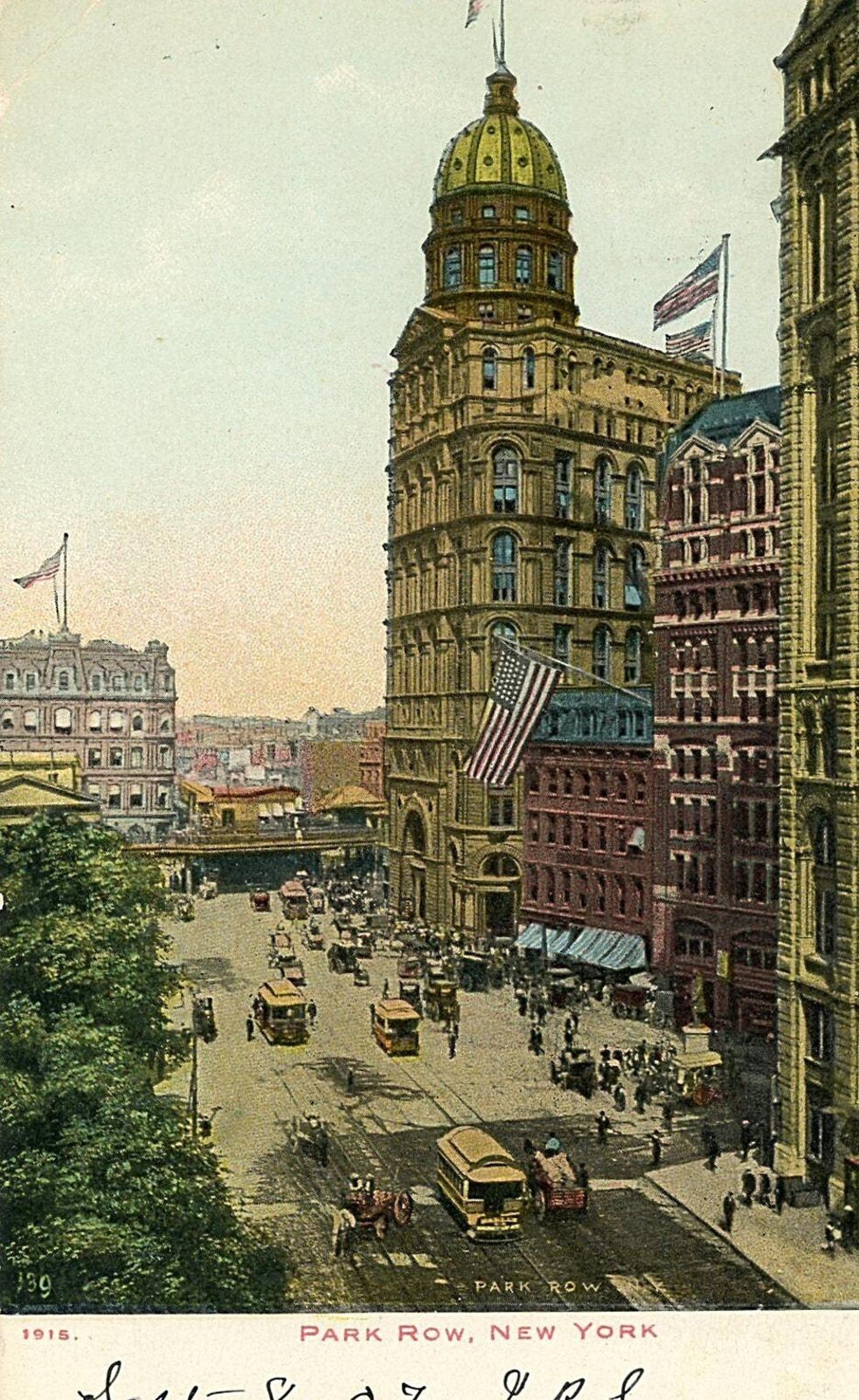 Postcard 1907 Bird's Eye View of Park Row, New York, NY. S6 - Etsy