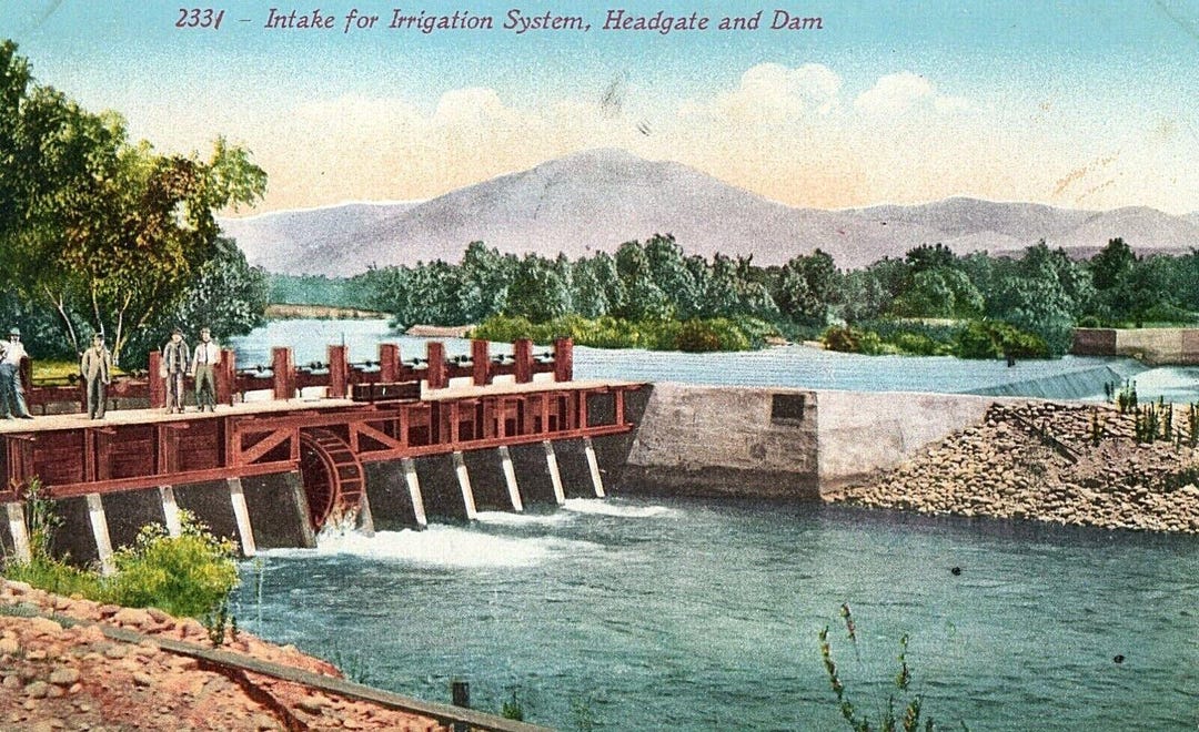 Postcard View of Intake for Irrigation System, Headgate & Dam, AZ. S6 ...