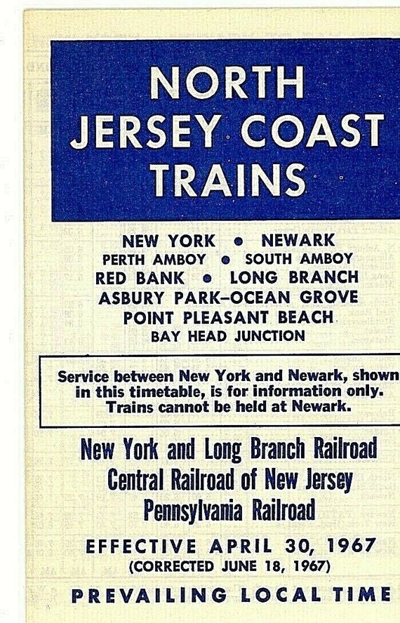 Vintage Brochure North Jersey Coast Trains Schedules … - Gem