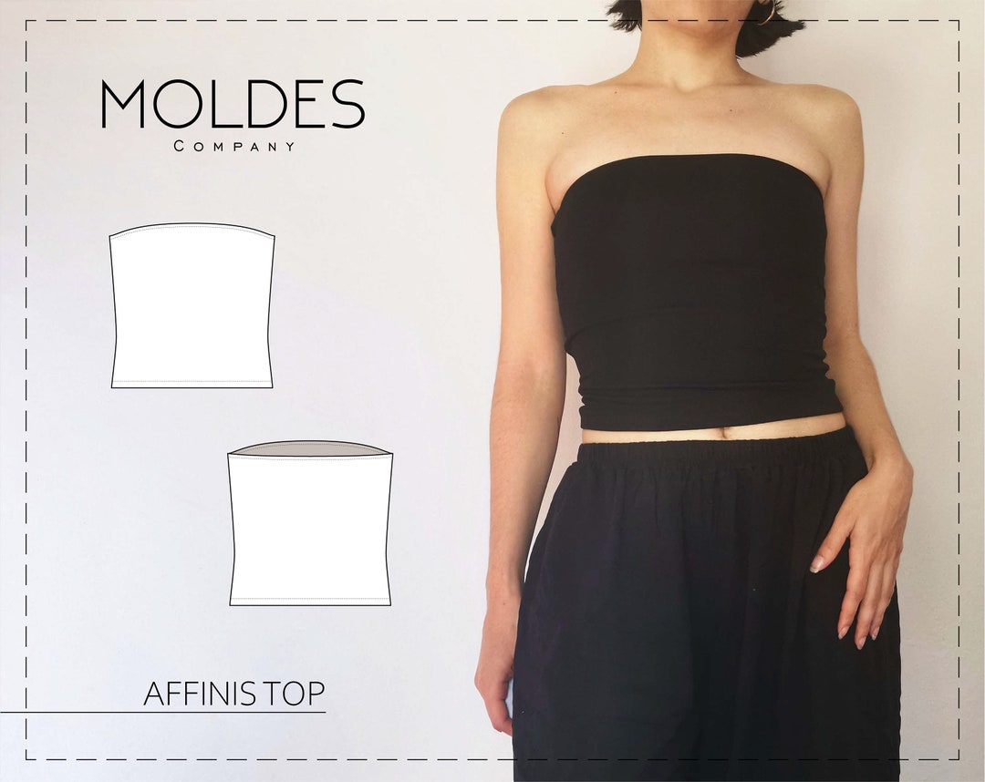 Affinis Top Sewing Pattern, Tube Top PDF Digital Pattern (13 Sizes) - Etsy