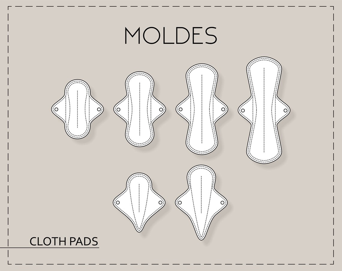 Cloth Pads Pattern, 6 Designs Bundle, PDF Digital Sewing Pattern ...