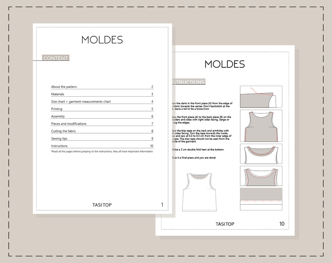 Tasi Top Sewing Pattern PDF Digital Sewing Pattern Summer - Etsy