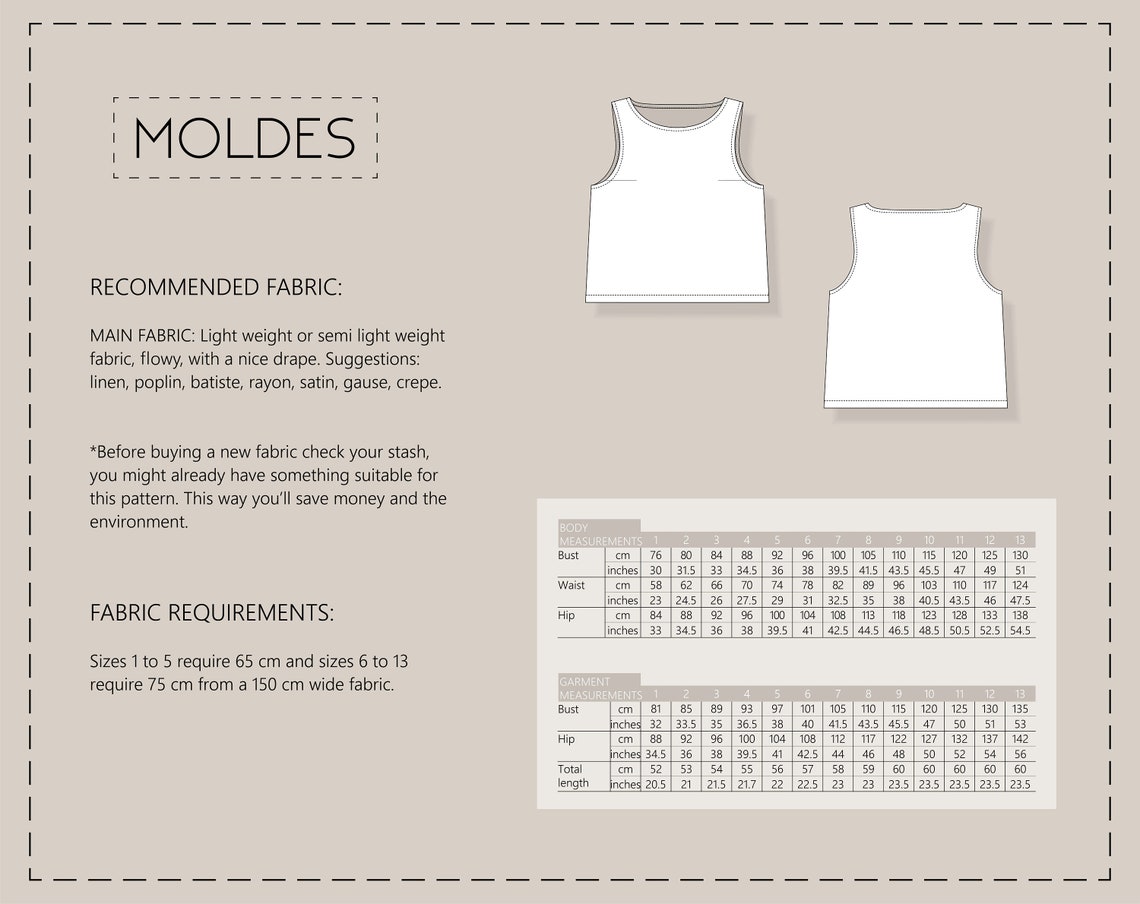 Tasi Top Sewing Pattern PDF Digital Sewing Pattern Summer - Etsy