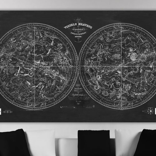 Vintage 1840 Celestial Spheres map of the Visible - Etsy