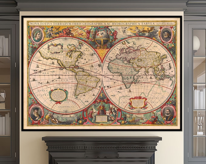 Removable Wallpaper World Map Wall Mural White Ocean - Etsy