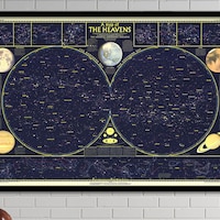 Antique Map Digital Paper, Old Star Map Backgrounds, Astrology Images ...