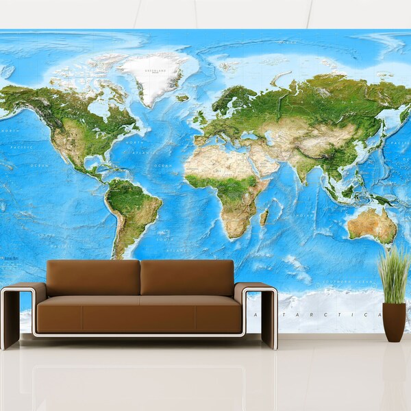 World Map Fabric - Etsy