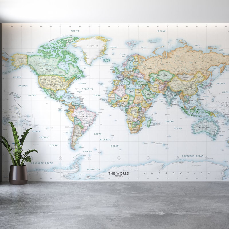 World Map Fabric - Etsy
