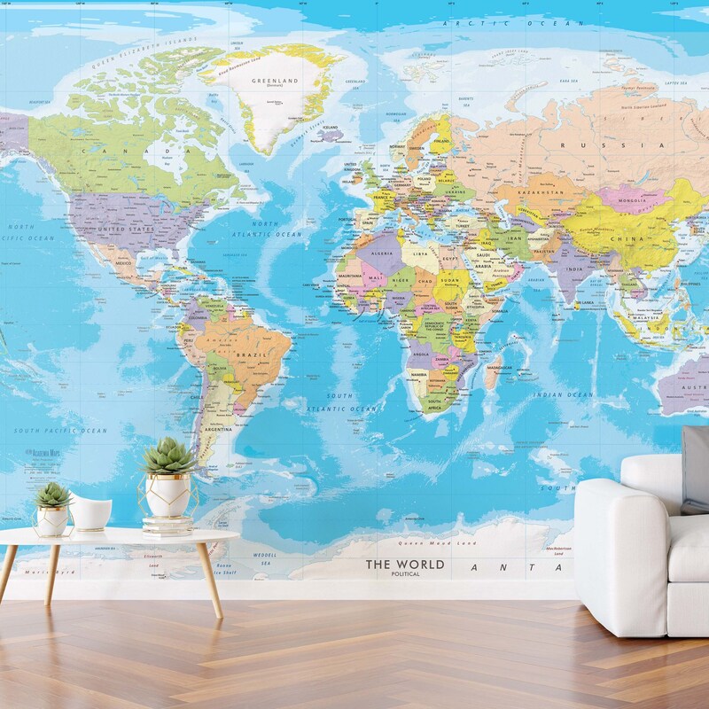 Ocean Map Fabric - Etsy