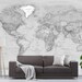 Giant World Map Wall Mural in Grayscale - Removable Black & White ...