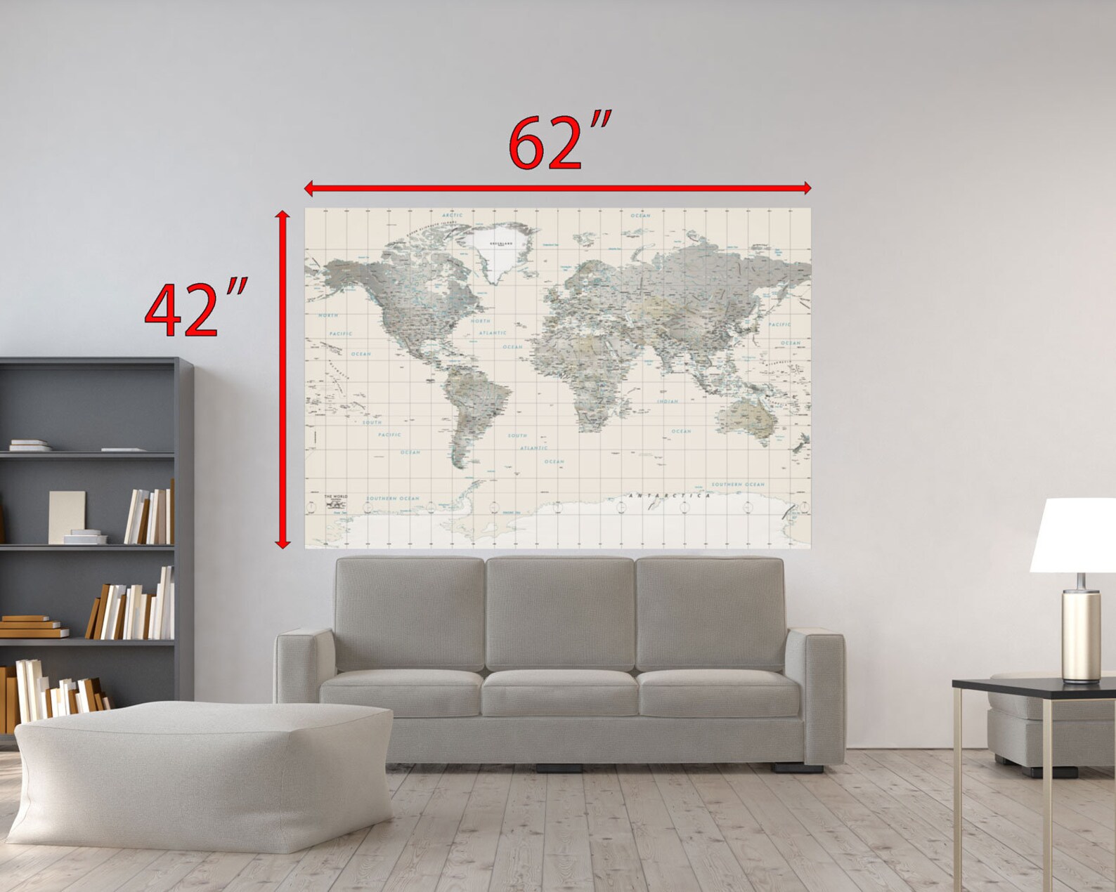 World Map Wall Art World Map Decal Removable Wallpaper Map - Etsy