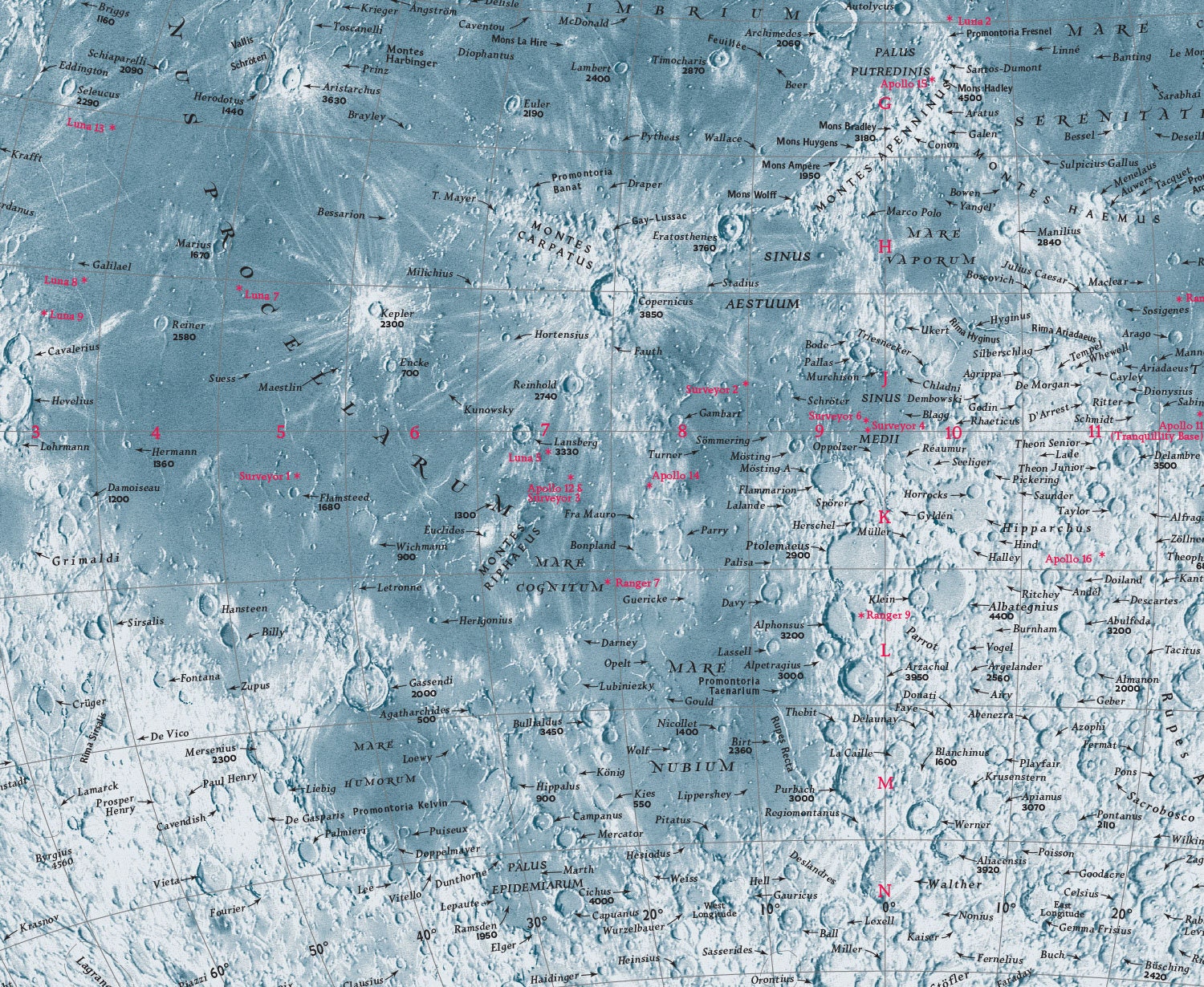 National Geographic Vintage Earth's Moon Map Astronomy - Etsy UK