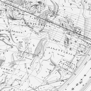 Celestial Spheres "map of the Visible Heavens" - Vintage 1840 ...