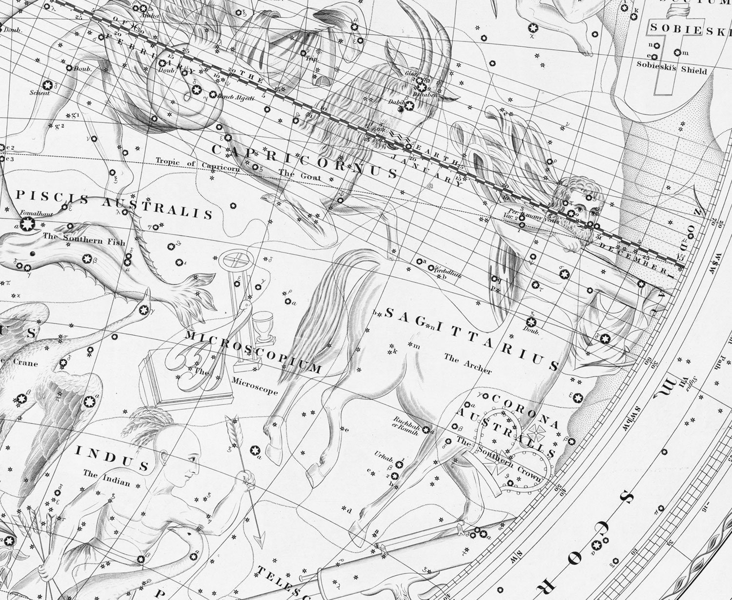 Celestial Spheres map of the Visible Heavens | Etsy