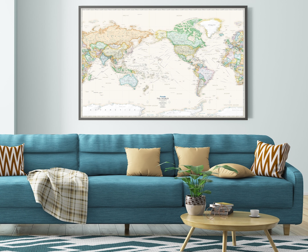 World Ocean & Sea Routes Map - | Large World Shipping Lanes Wall Map ...