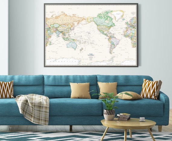 World Ocean & Sea Routes Map Large World Shipping Lanes - Etsy