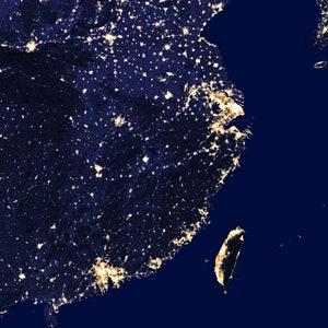Earth at Night Wall Map - Glowing City Lights Satellite Image - Etsy