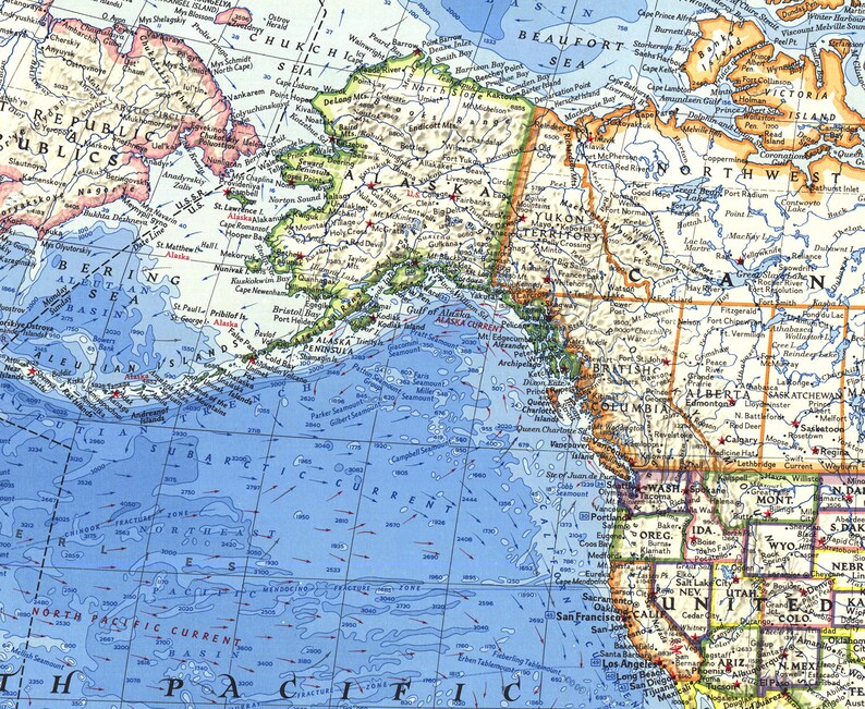 National Geographic Vintage 1970 World Map Fine Art - Etsy