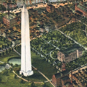 Washington D.C. 1892 Panoramic View - Old Bird's-eye Antique Map of DC ...